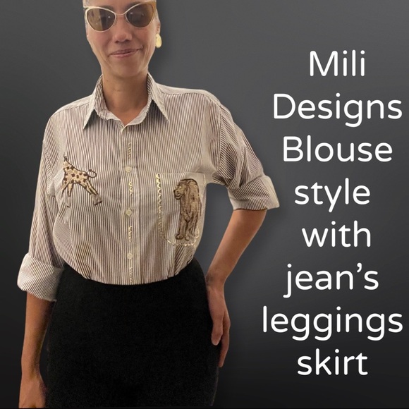 mili design | Tops | Mili Designs Womens Safari Theme With Gold Moon ...